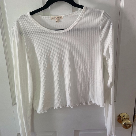 Moa Moa | Tops | White Long Sleeve Large Moa Moa Top | Poshmark